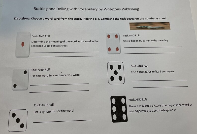 Vocabulary, Dice Game, Gamify, Gamified Learning, Vocabulary Games - Etsy