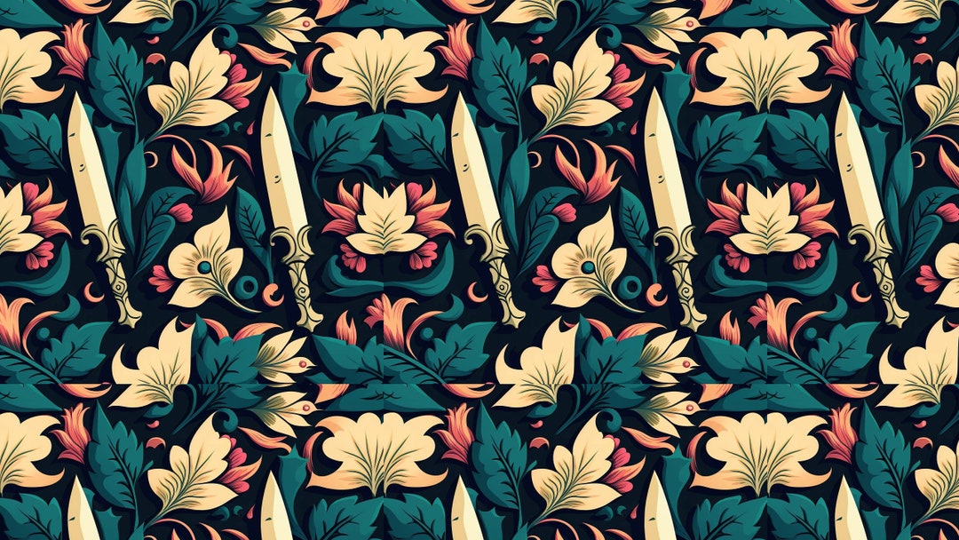Floral Elvish Dagger Pattern Print - Etsy