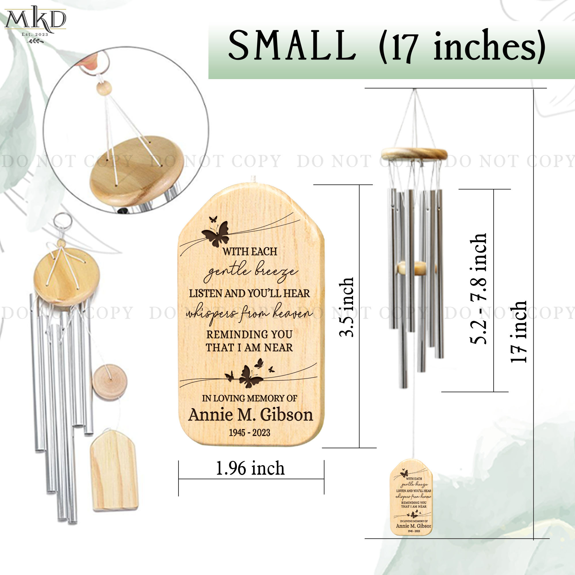 Personalized Wind Chimes Memorial, Whispers From Heaven Wind Chime, Loss Of Dad Gift sold by ...