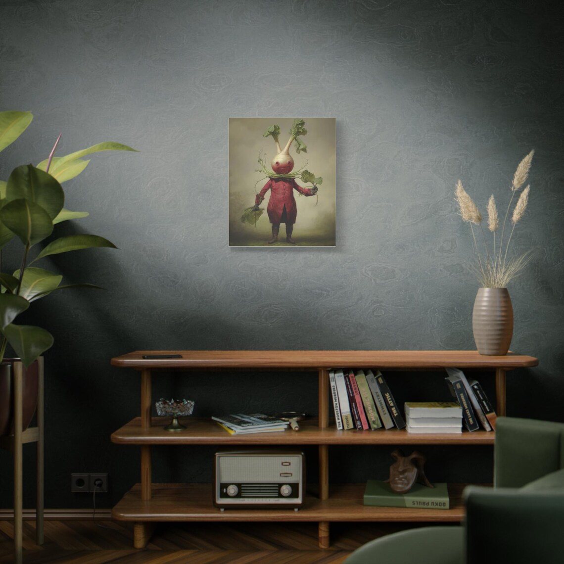 Radish Man Art Print: Abstract Vegetable Canvas Wall Art - Etsy