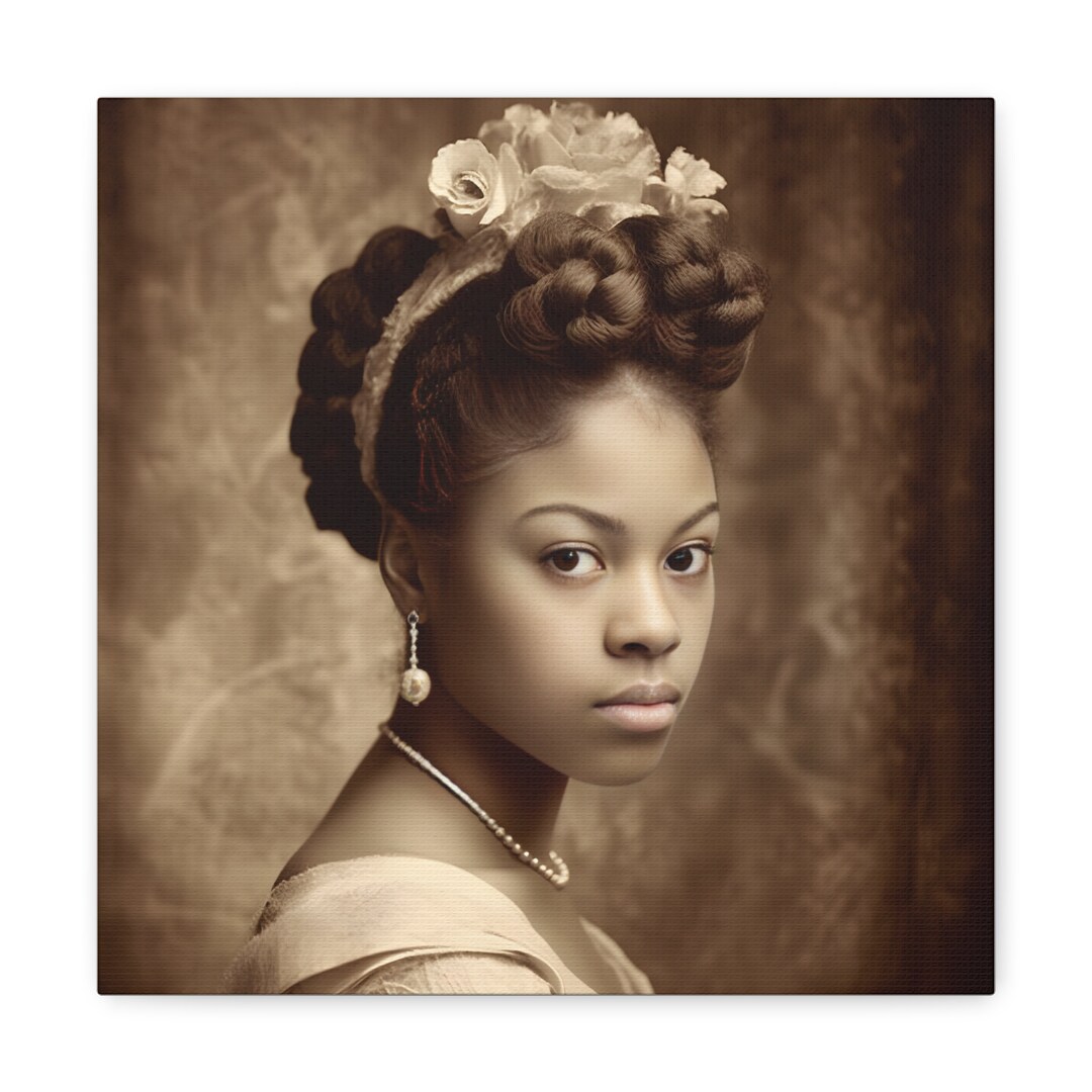 Beautiful Bride Wall Art Western Print Black Woman 1880s Portrait Old ...