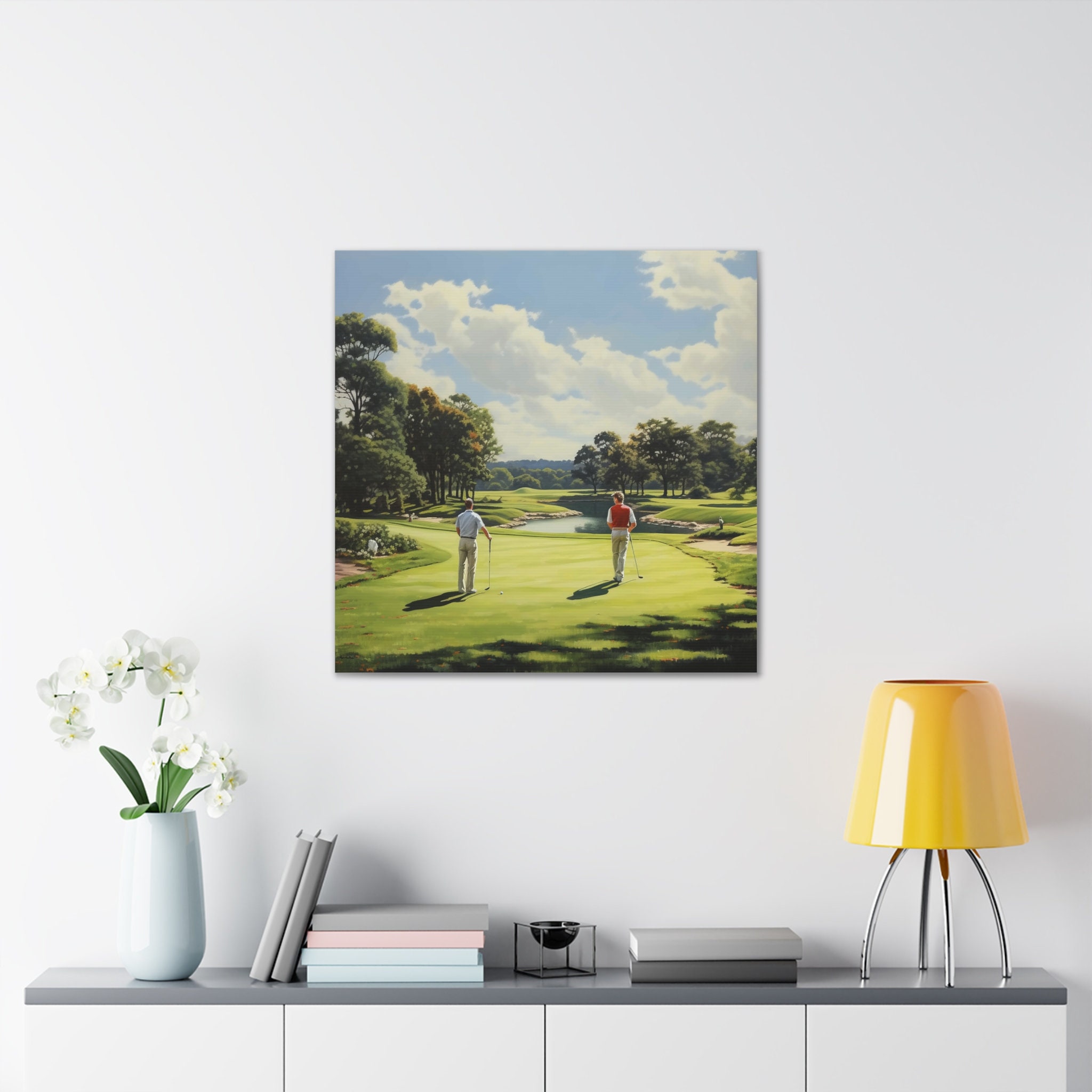 Golfing Wall Art Golf Lover Canvas Print Golfers on the Green - Etsy