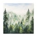Evergreen Tree Wall Art Misty Treetops Art Print Minimalist Trees Wall ...