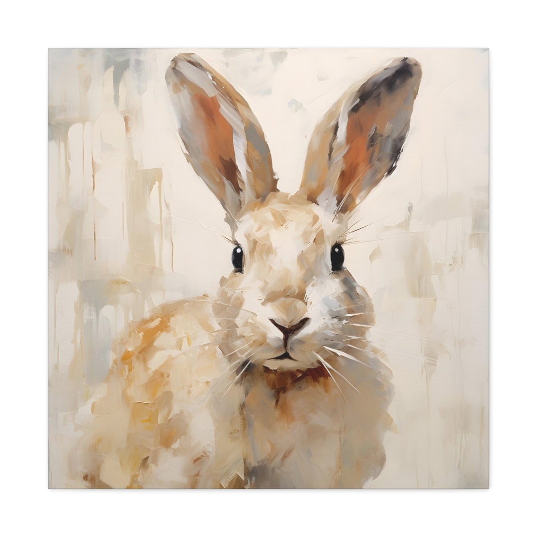 Bunny Rabbit Art Print Brown Hare Wall Art Bunny Rabbit Canvas Print ...