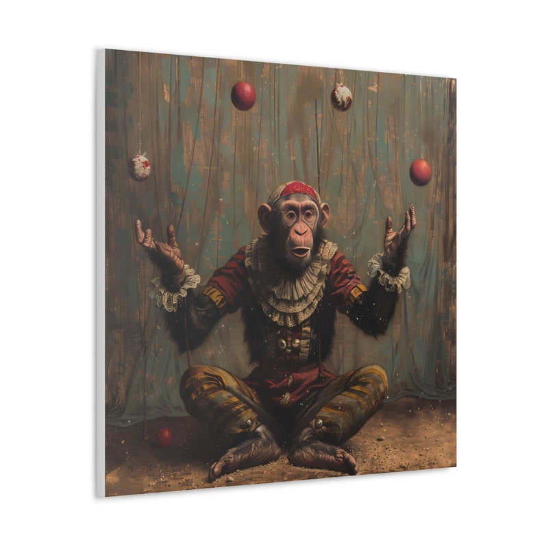 Victorian Circus Monkey Canvas Print Trained Animal Performer Wall Art ...