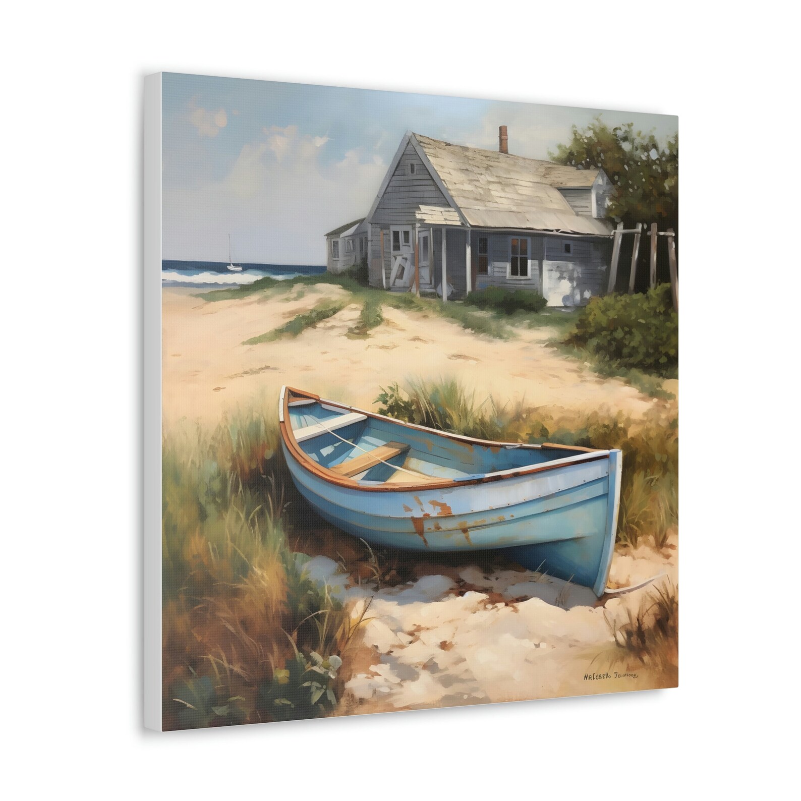 Rowboat Beach House Print Wall Art Cape Cod Beach Print Rowboat Wall ...