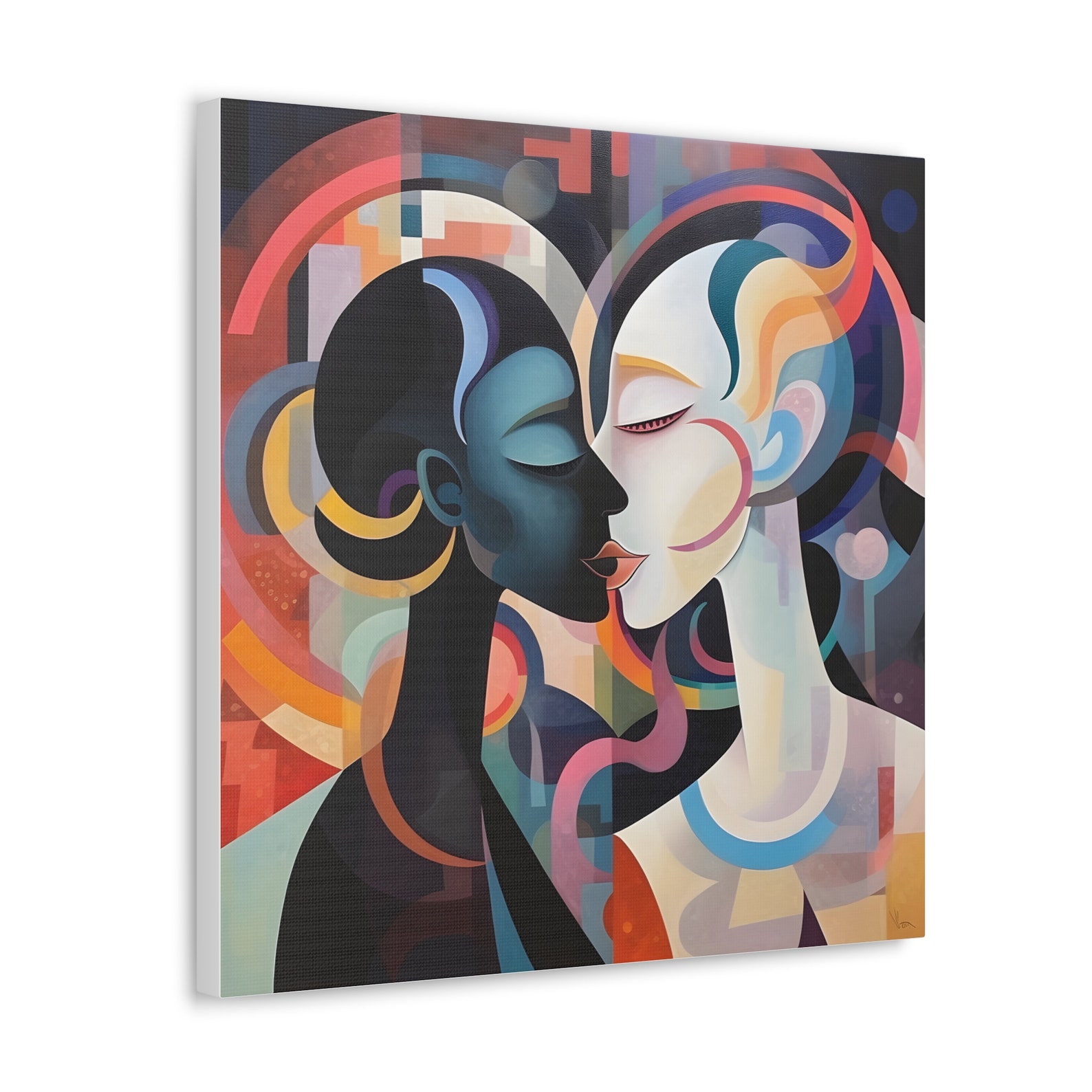 Abstract Lovers Art Print Surreal Wall Art Unique Abstract Style Art ...
