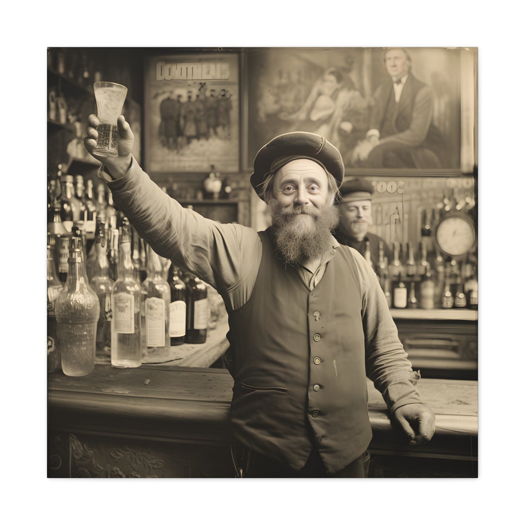 Western Wall Art "a Toast!" Old West Saloon Art Print Cheerful Old West ...
