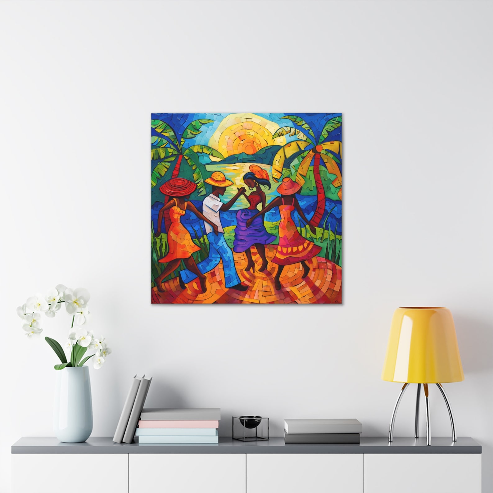 Colorful Haitian Dancers Wall Art Abstract Dance Art Print Vibrant ...