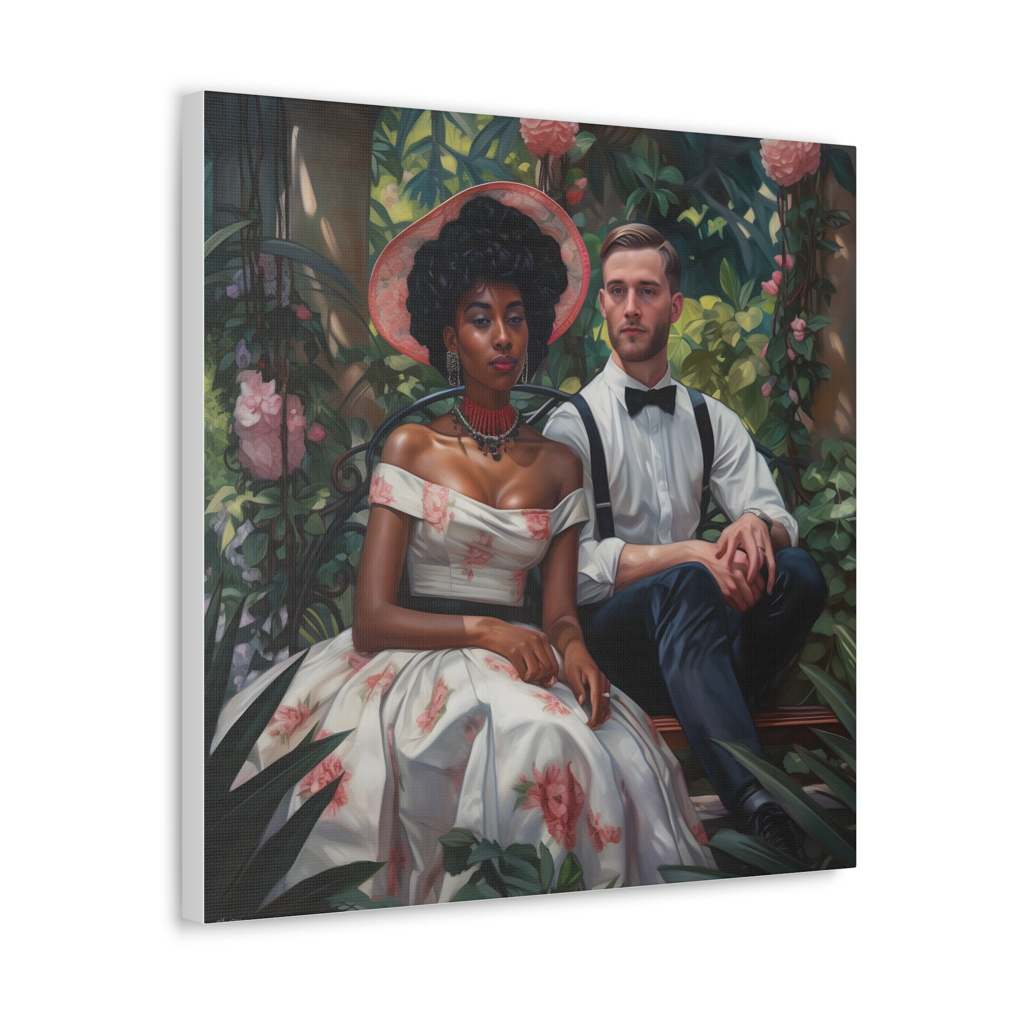 Biracial Romance Wall Art Beautiful Black Woman Art Print Interracial Wall Art Multicultural ...