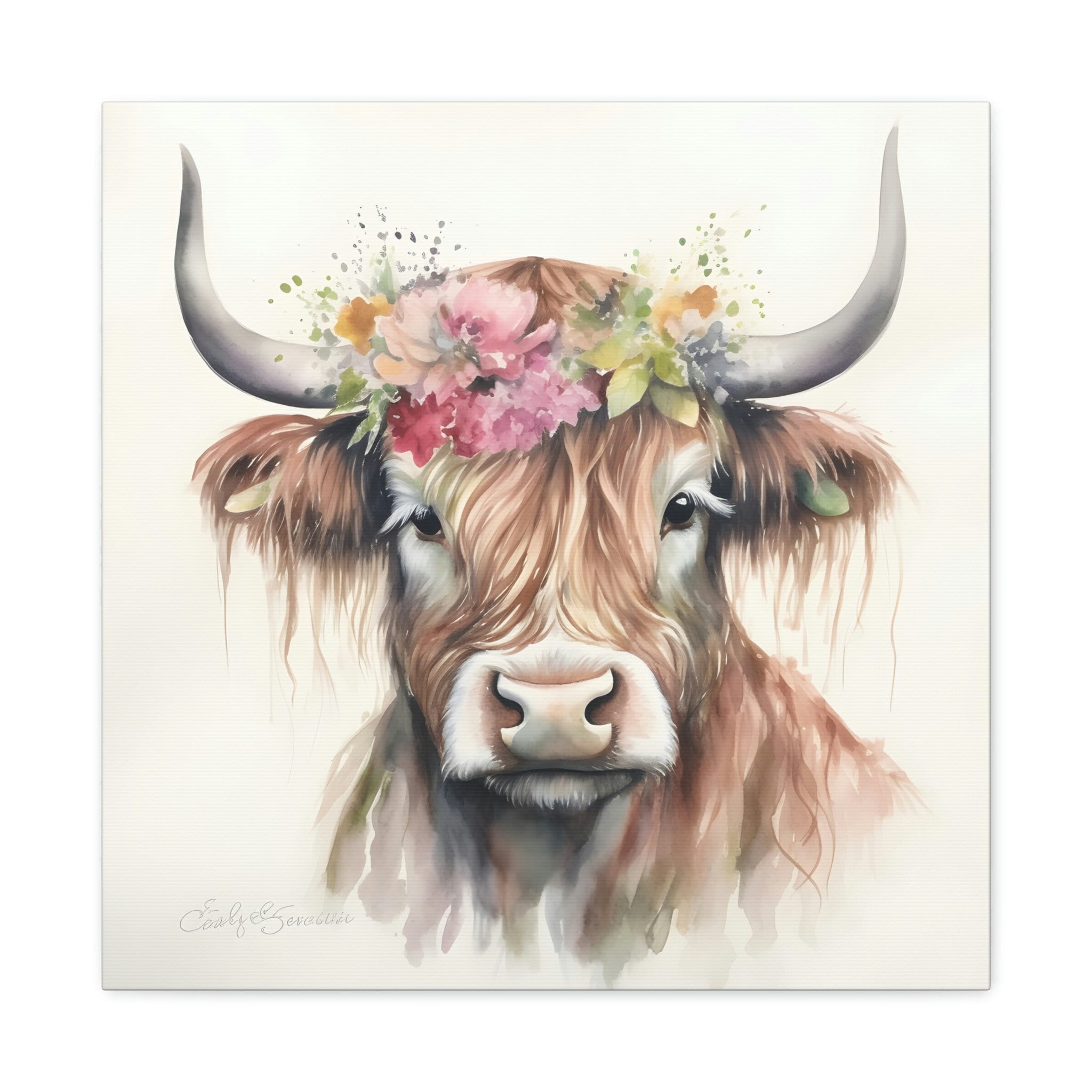 Watercolor Highland Cow Print Wall Art Farm Animal Print Highland Cow ...