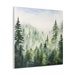 Evergreen Tree Wall Art Misty Treetops Art Print Minimalist Trees Wall ...