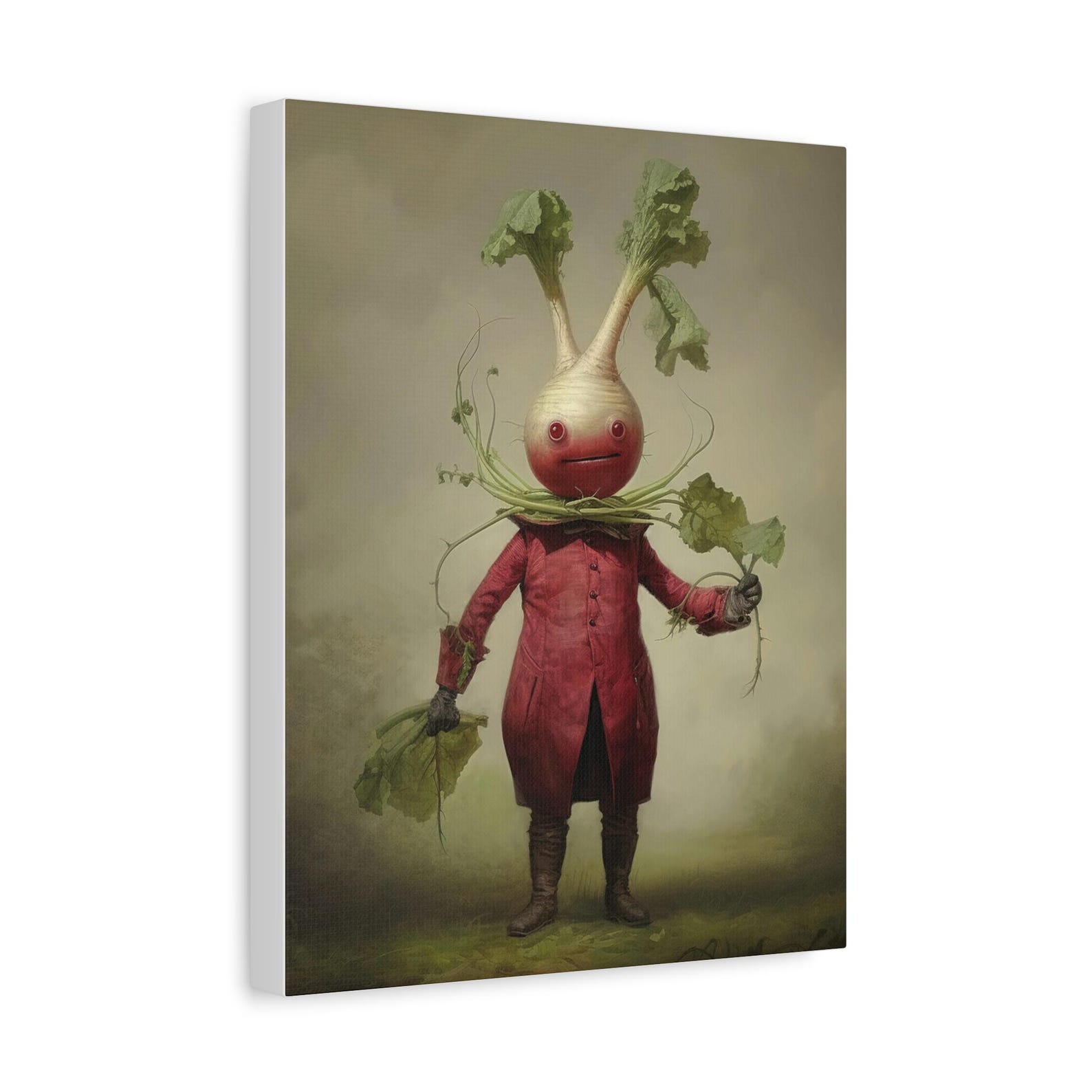 Radish Man Art Print: Abstract Vegetable Canvas Wall Art - Etsy
