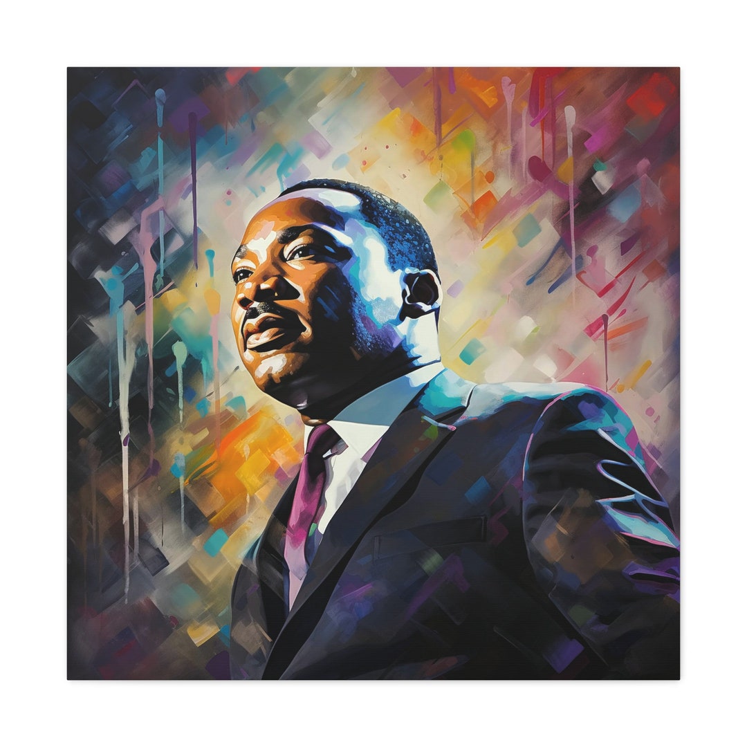 MLK Portrait Wall Art Martin Luther King Jr. Canvas Print Colorful ...