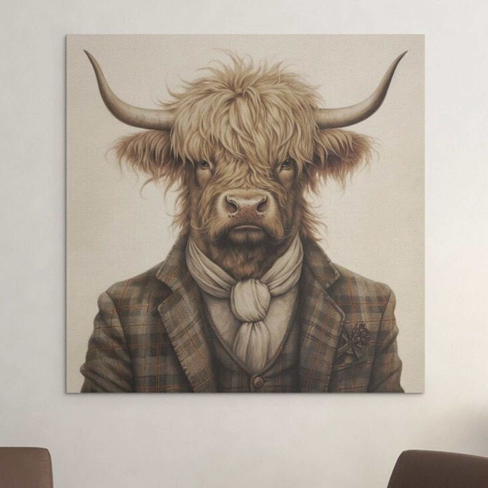 Highland Cow Print Fop Dandy Animal Print Highland Cow Wall Art Western ...