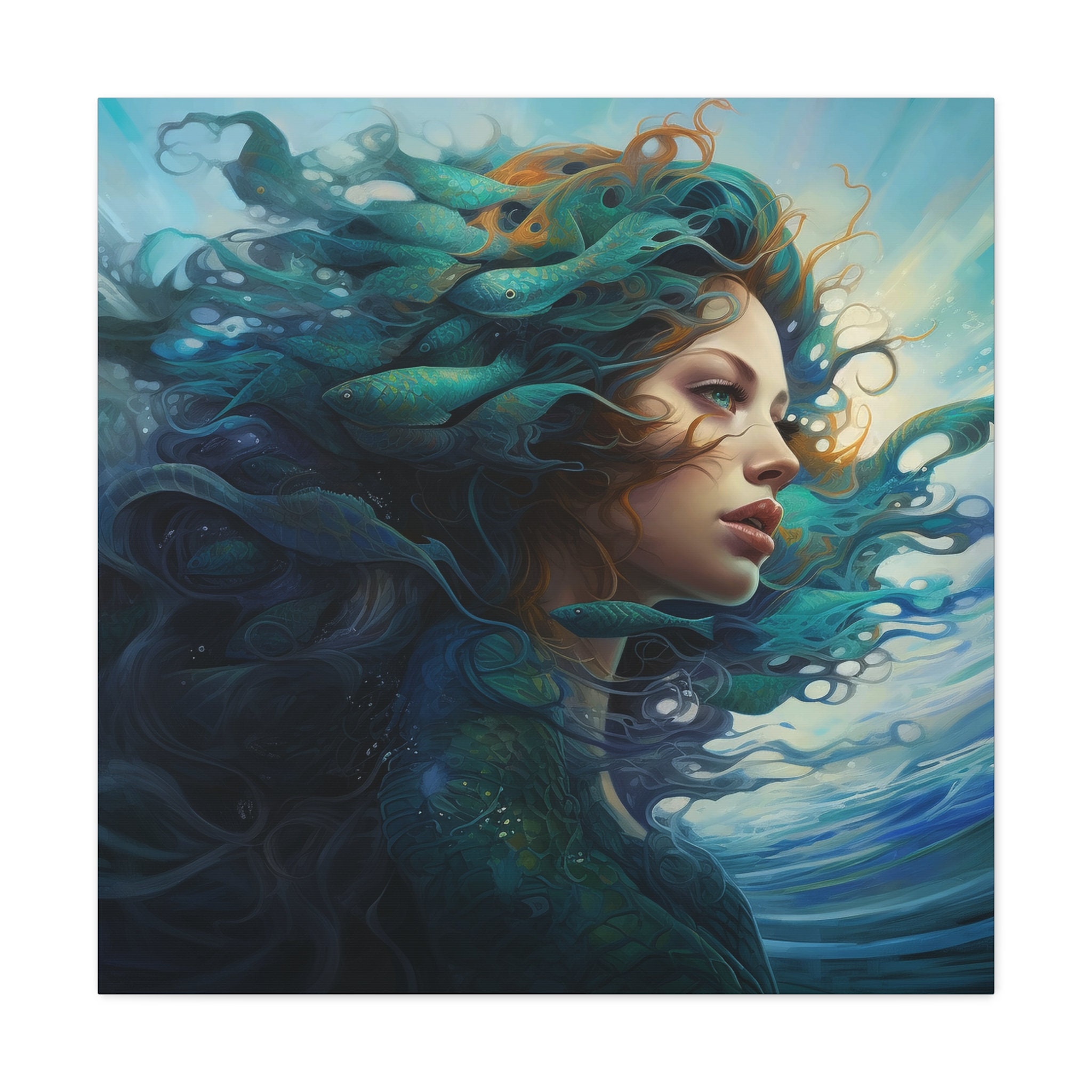 Ocean Goddess Wall Art Sea Goddess Art Print Abstract Ocean Mistress ...