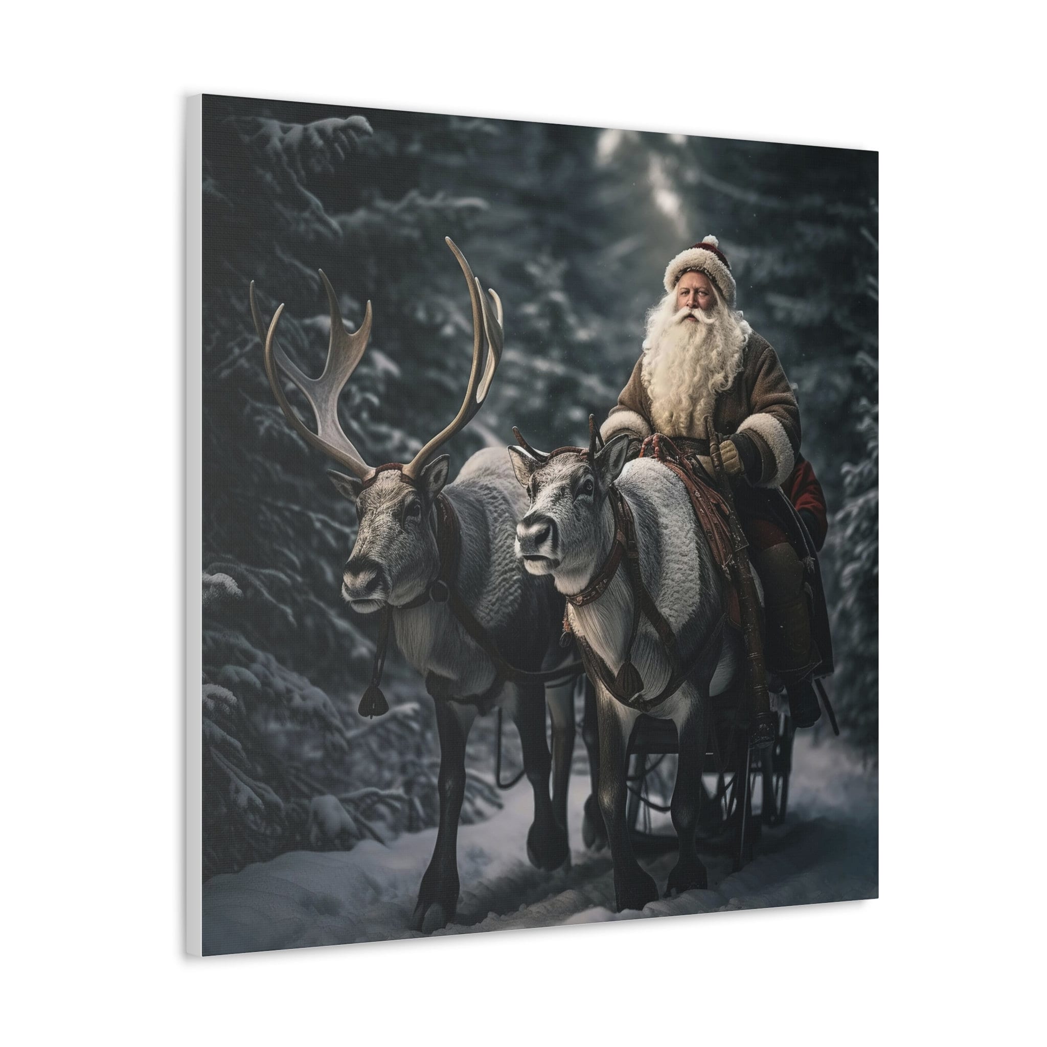 Old World Santa Wall Art Christmas Scene Holiday Art Print Santa Claus ...