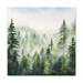 Evergreen Tree Wall Art Misty Treetops Art Print Minimalist Trees Wall ...