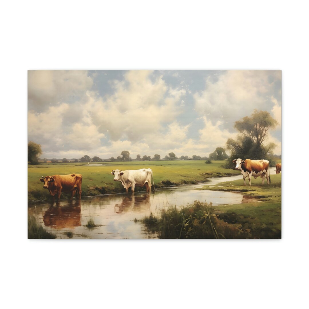 Pastoral Landscape Print Wall Art Countryside Print Vintage Style Wall ...