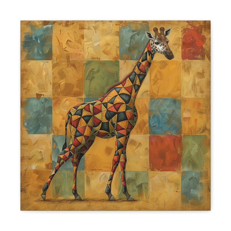 Patchwork Giraffe Surreal Wall Art Jungle Animal Art Print Giraffe Wall ...