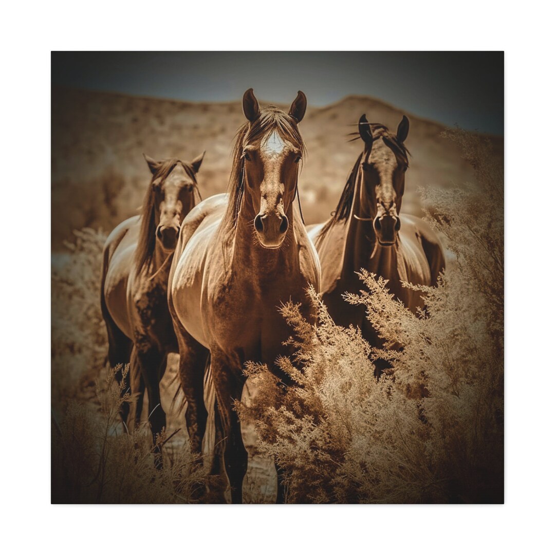 Sepia Tone Horses Print Western Wall Art Horses Art Print Western Wall ...