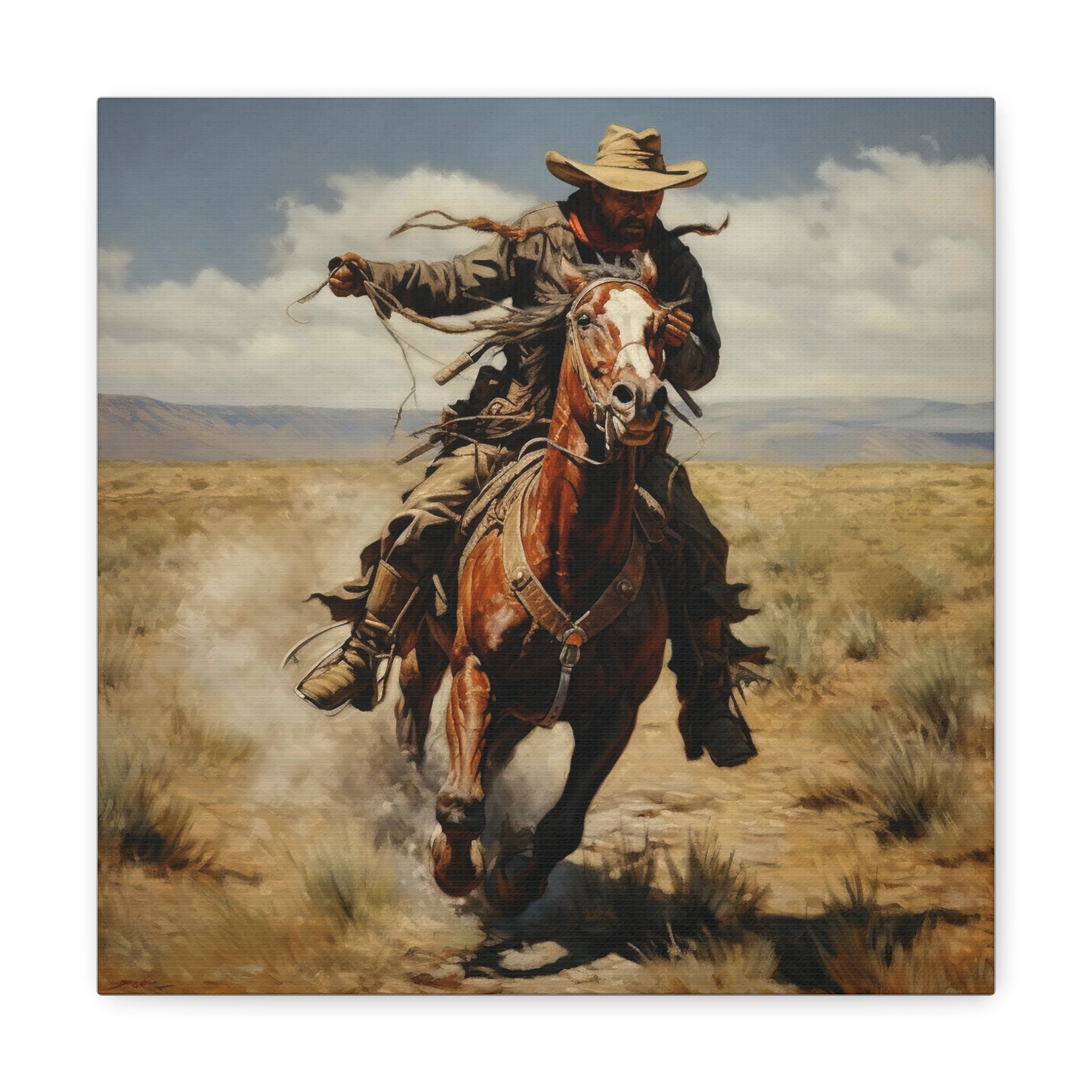 Old West Cowboy Wall Art Express Rider Canvas Print Western Wall Art ...