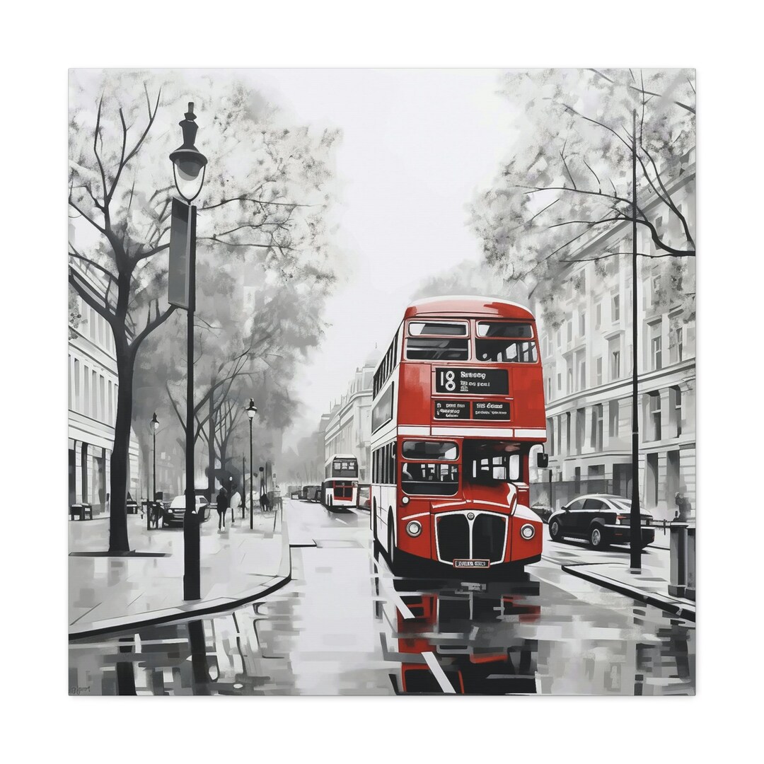 London Street Wall Art Double Decker Bus Wall Art English Red Bus Wall ...