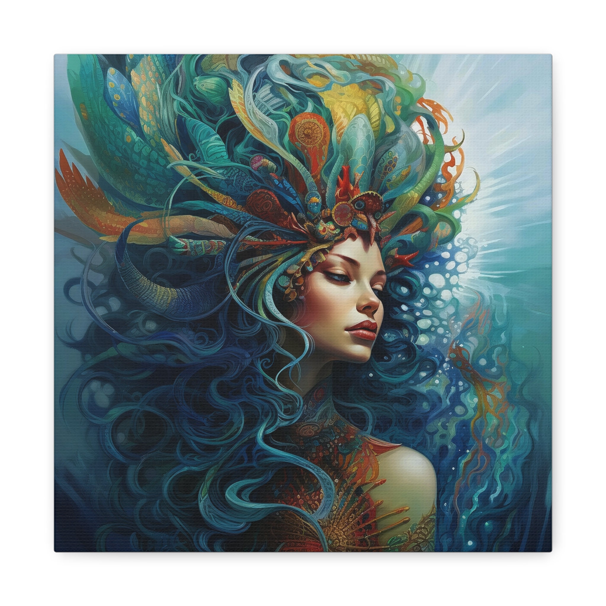 Ocean Goddess Wall Art Kelp Goddess Art Print Abstract Ocean Mistress ...