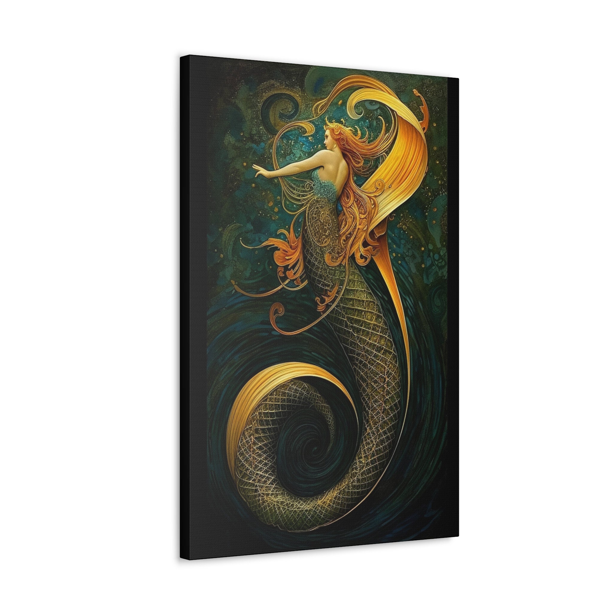 Art Nouveau Mermaid Wall Art Elegant Mermaid Wall Print Art Nouveau Art ...