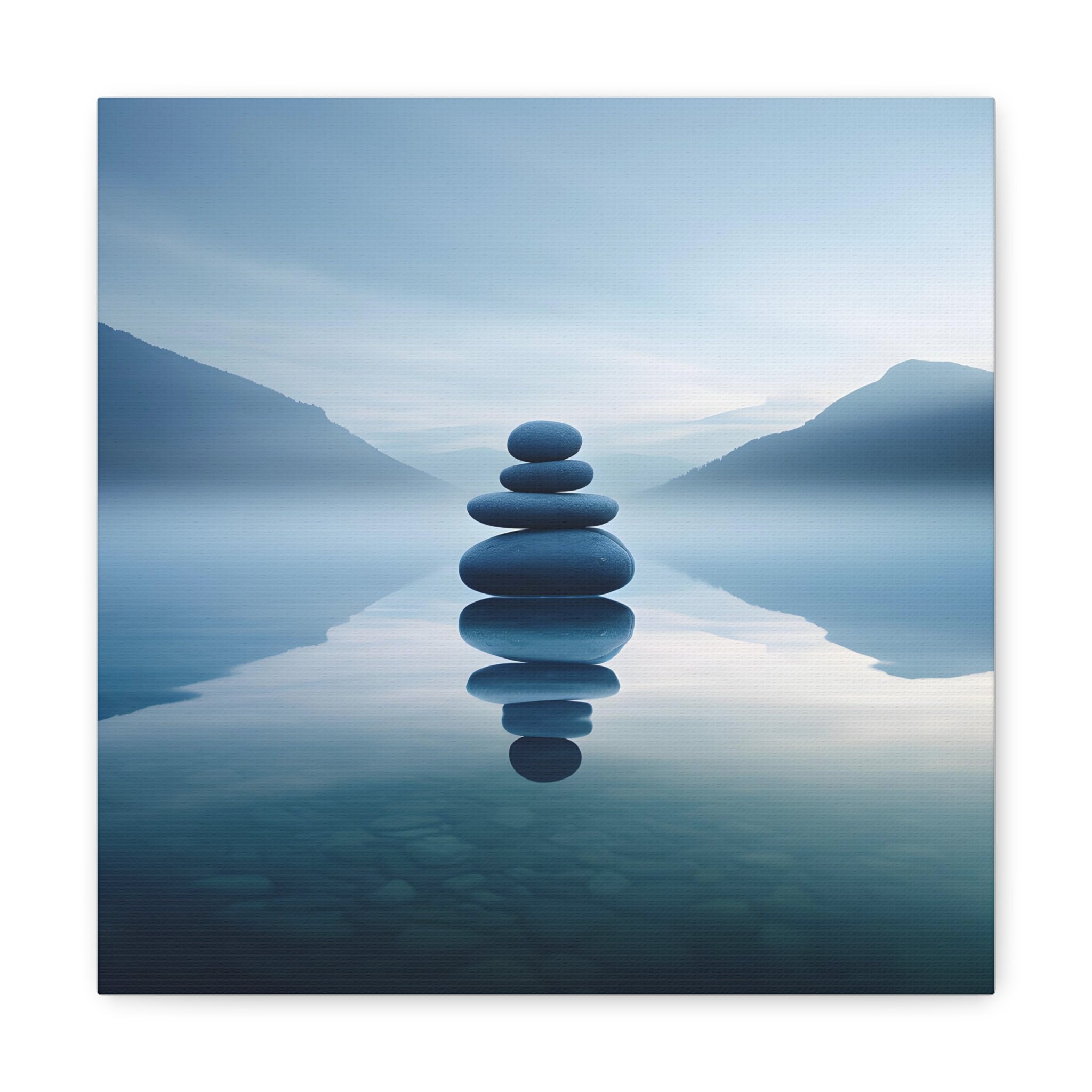Zen Stacked Stones on Water Wall Peaceful Zen Art Canvas Meditation Art ...