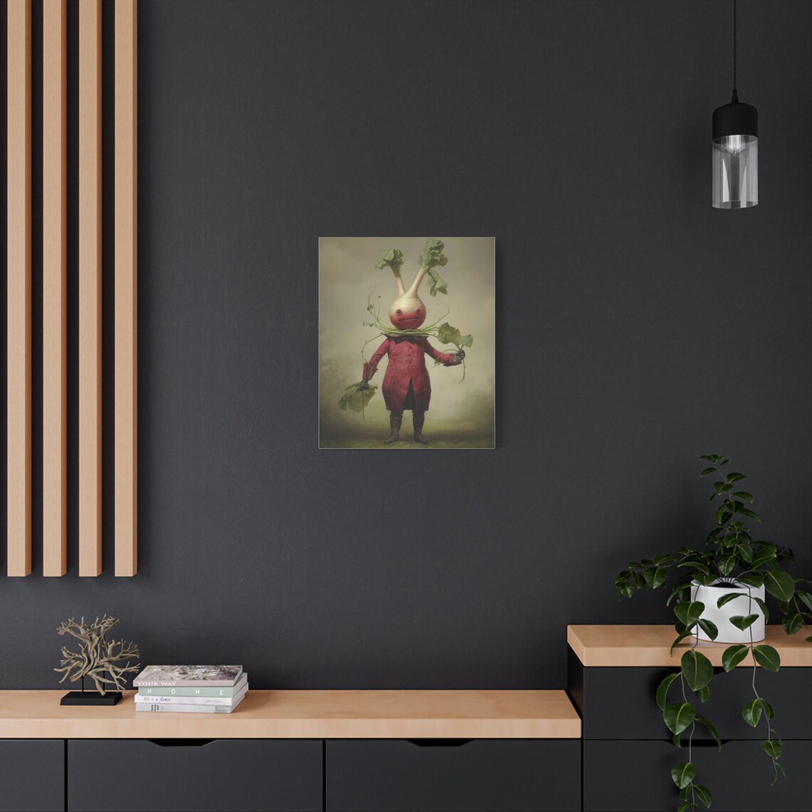 Radish Man Art Print: Abstract Vegetable Canvas Wall Art - Etsy