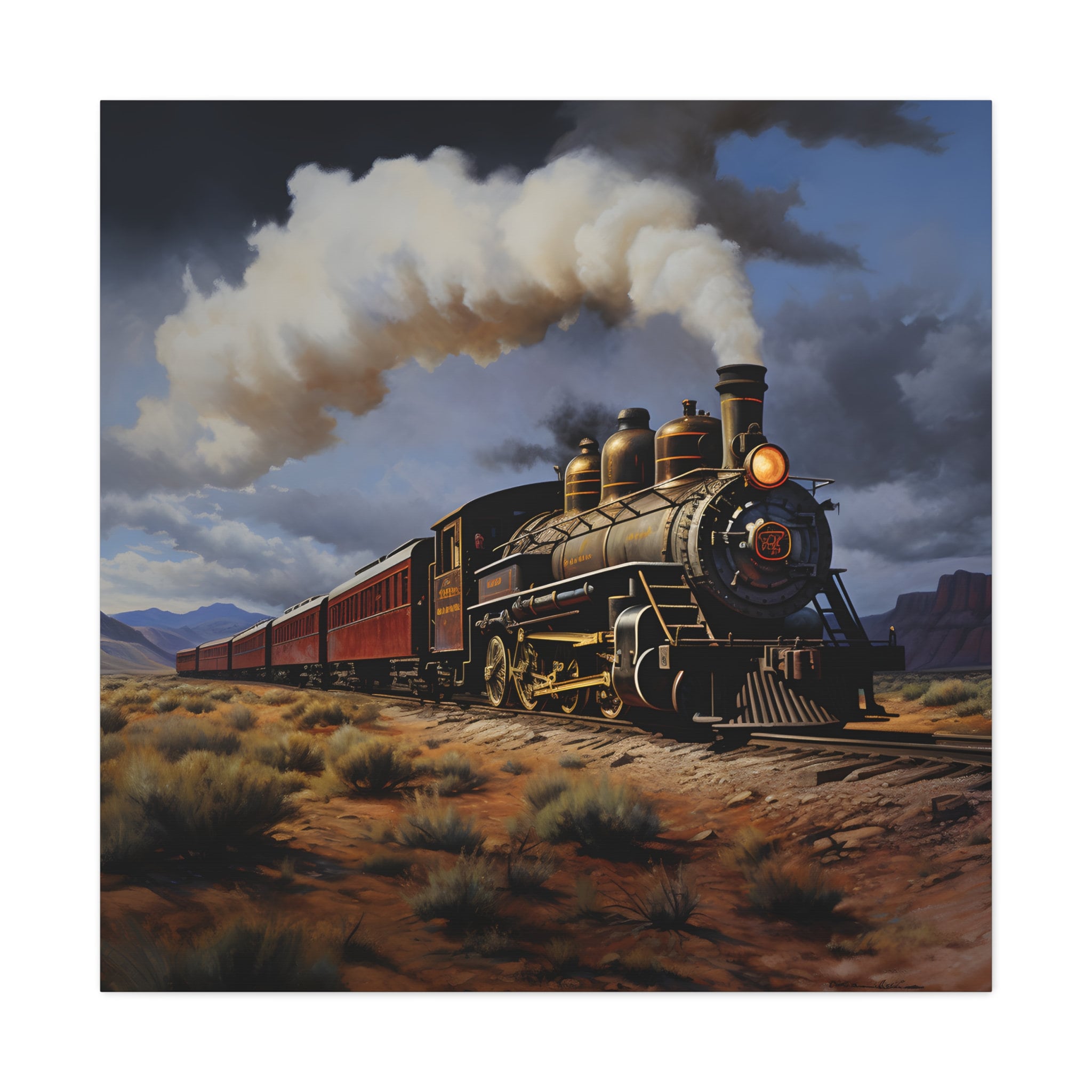 Western Wall Art Steam Locomotive Art Print Old West Artwork Print ...