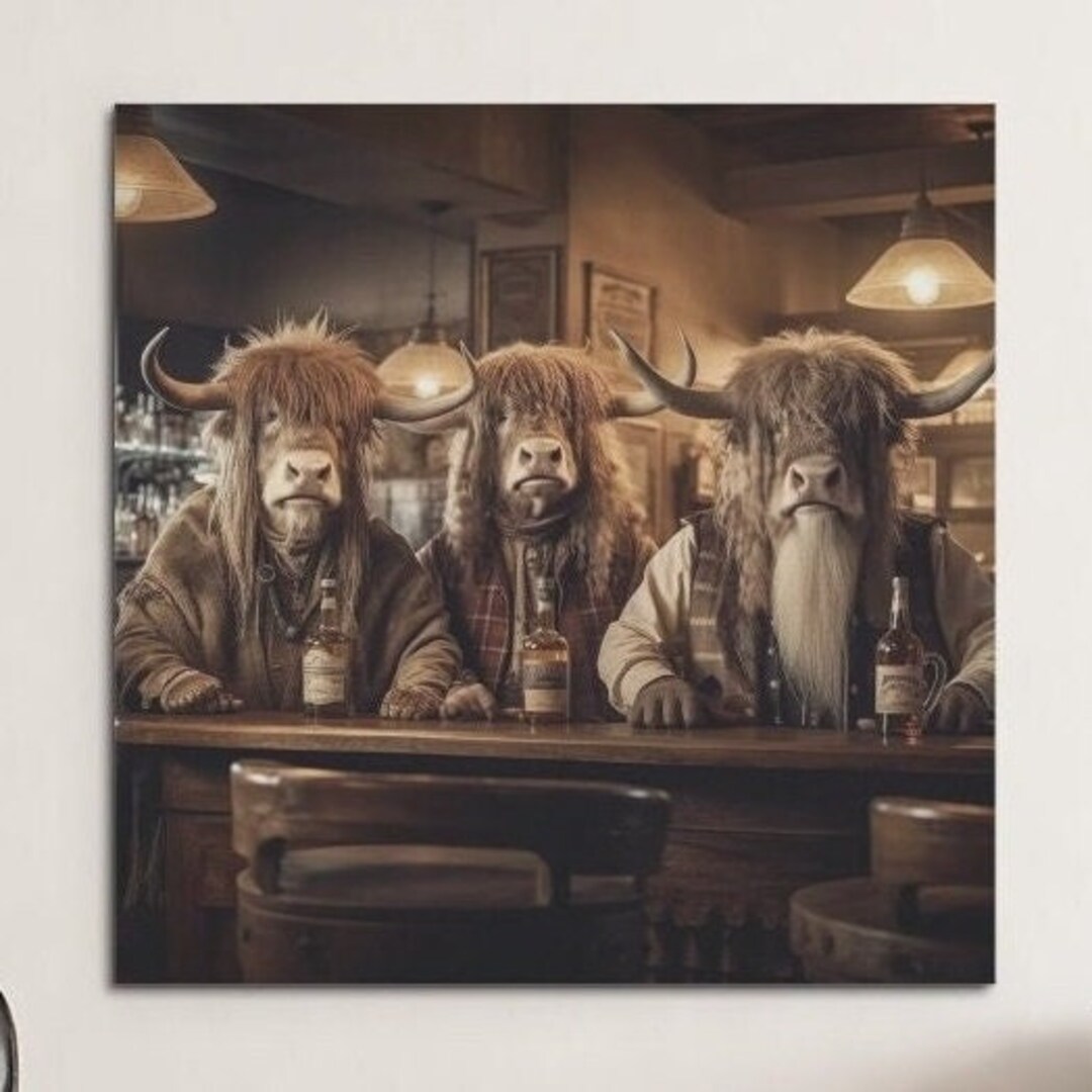 Highland Cow Print Old West Animal Print Highland Cow Wall Art Western ...