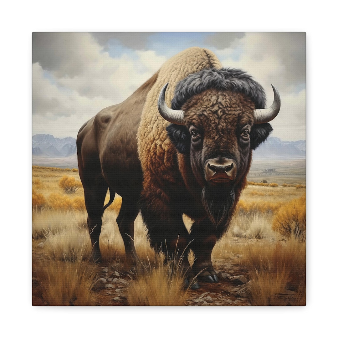 Old West Buffalo Canvas Print: Vintage Western Wall Art - Etsy