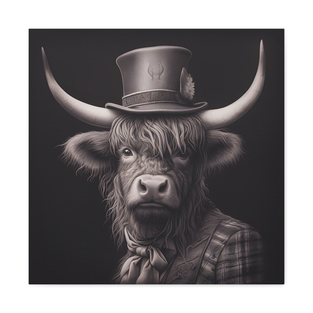 Highland Cow Print Fop Dandy Animal Print Highland Cow Wall Art Western ...