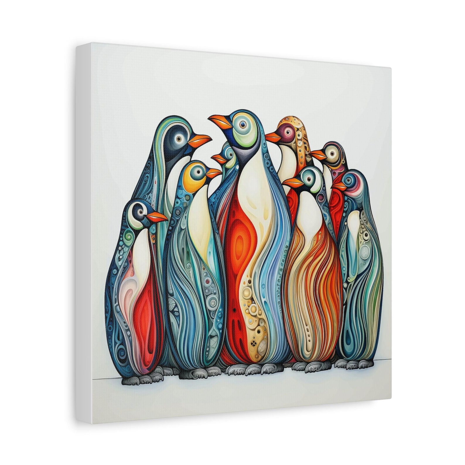 Colorful Penguins Art Print: Vibrant Antarctic Birds Canvas Wall Art - Etsy