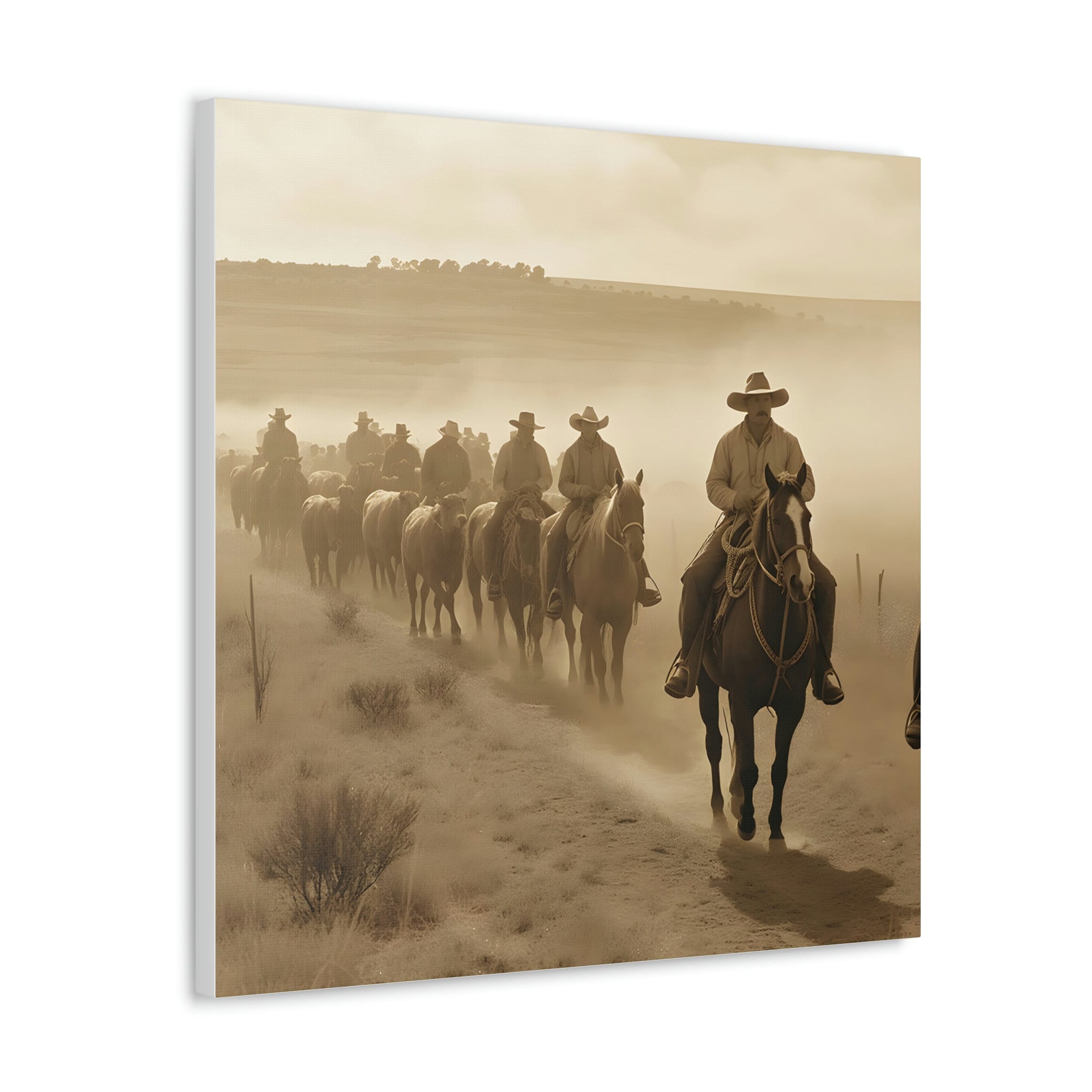 Sepia Cowboys Print Wall Art Horses Cowboys Print Western Wall Art ...