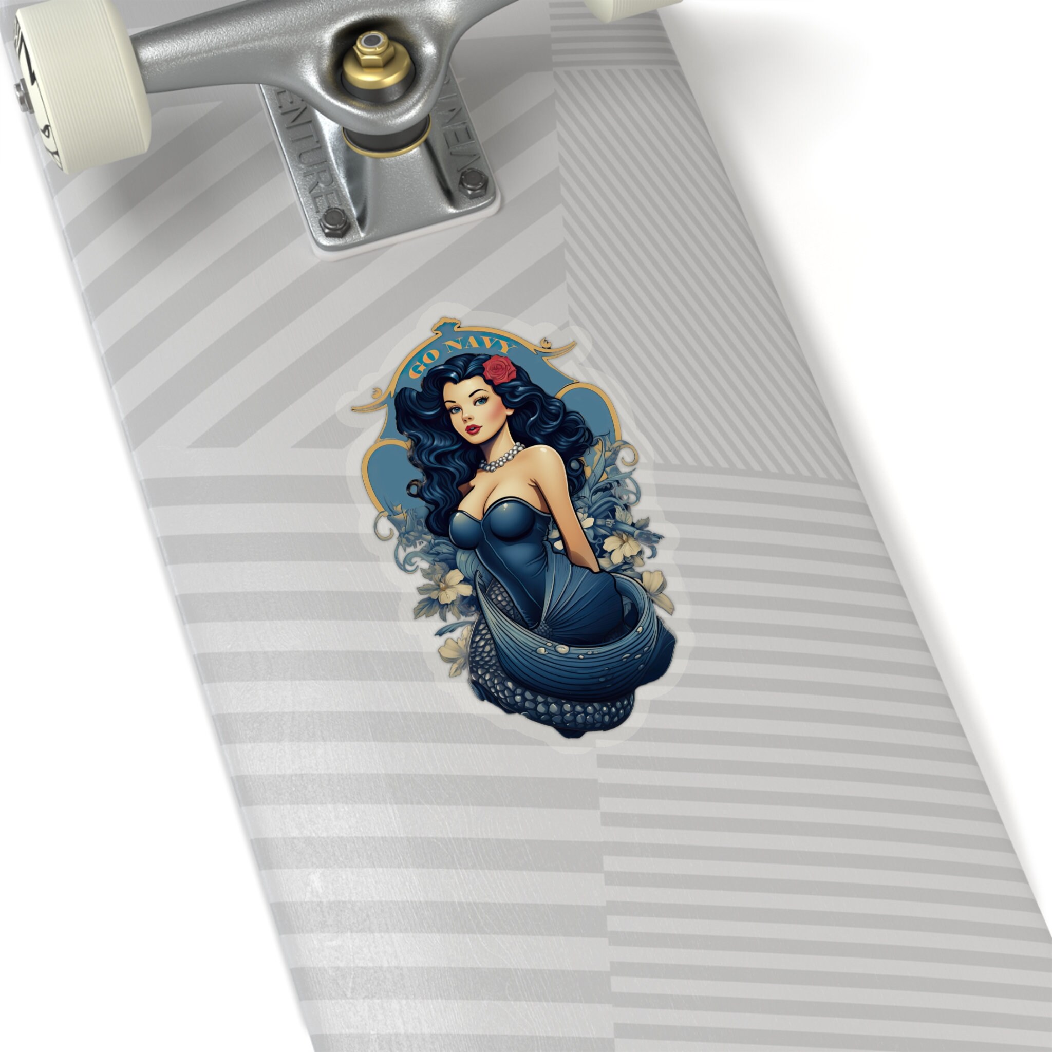 Go Navy Mermaid 1950s Pin up Kiss-cut Sticker Kiss-cut Stickers - Etsy