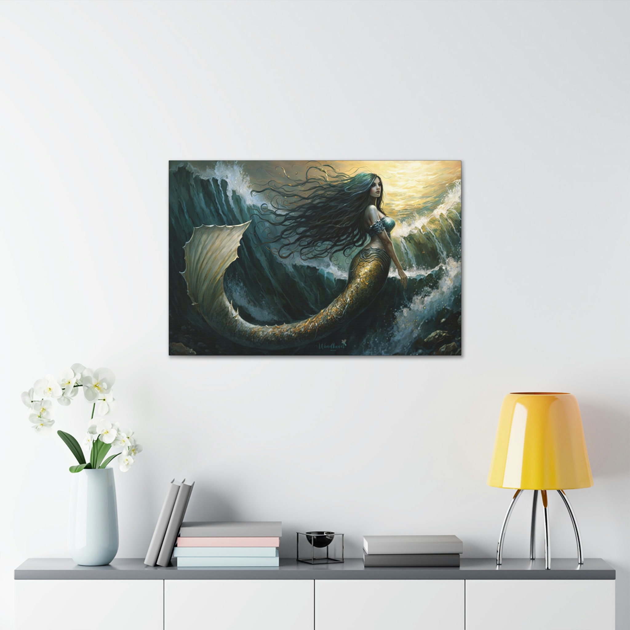 Mermaid Minerva in the Storm / Ocean / Fantasy Creature/ Drawings ...