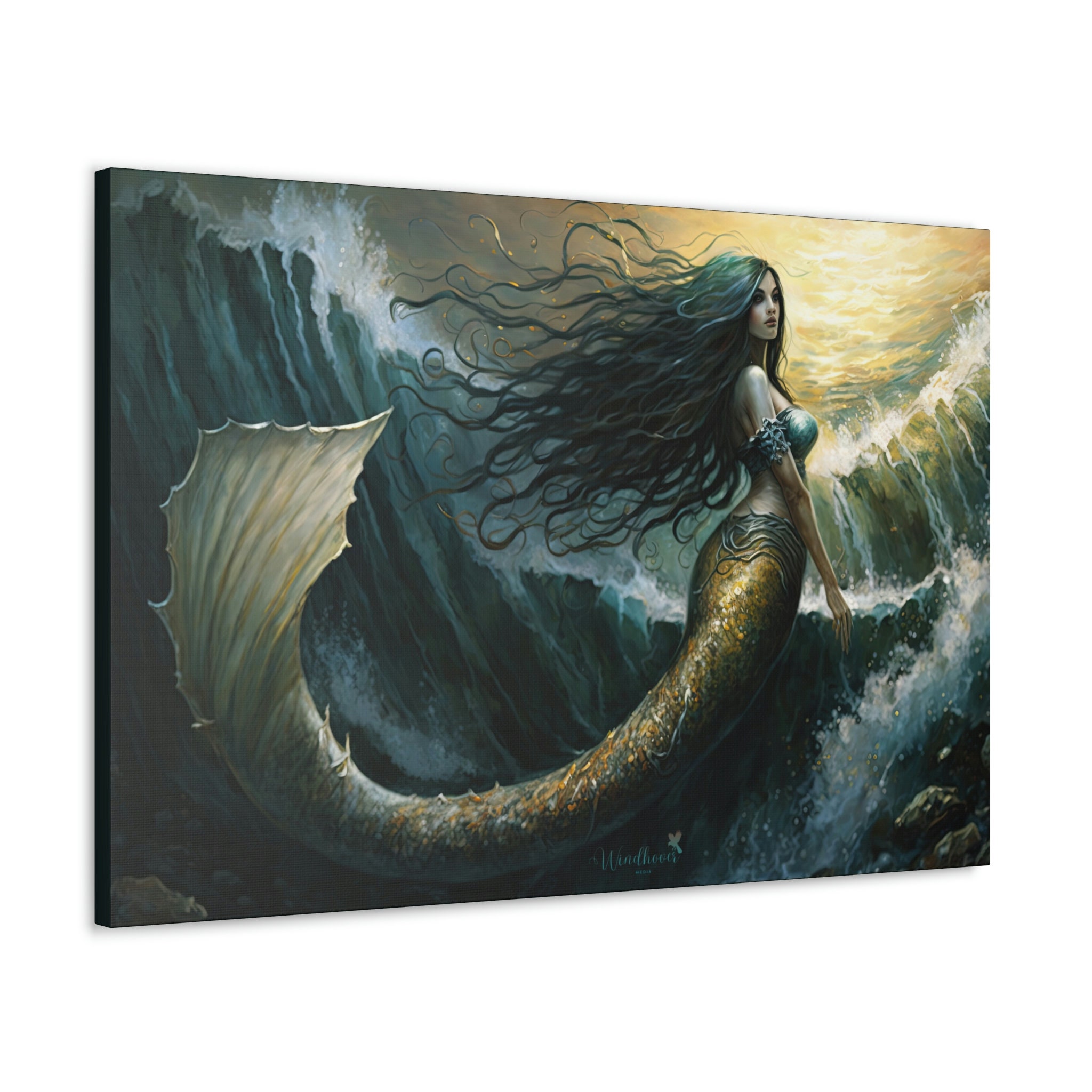Mermaid Minerva in the Storm / Ocean / Fantasy Creature/ Drawings ...