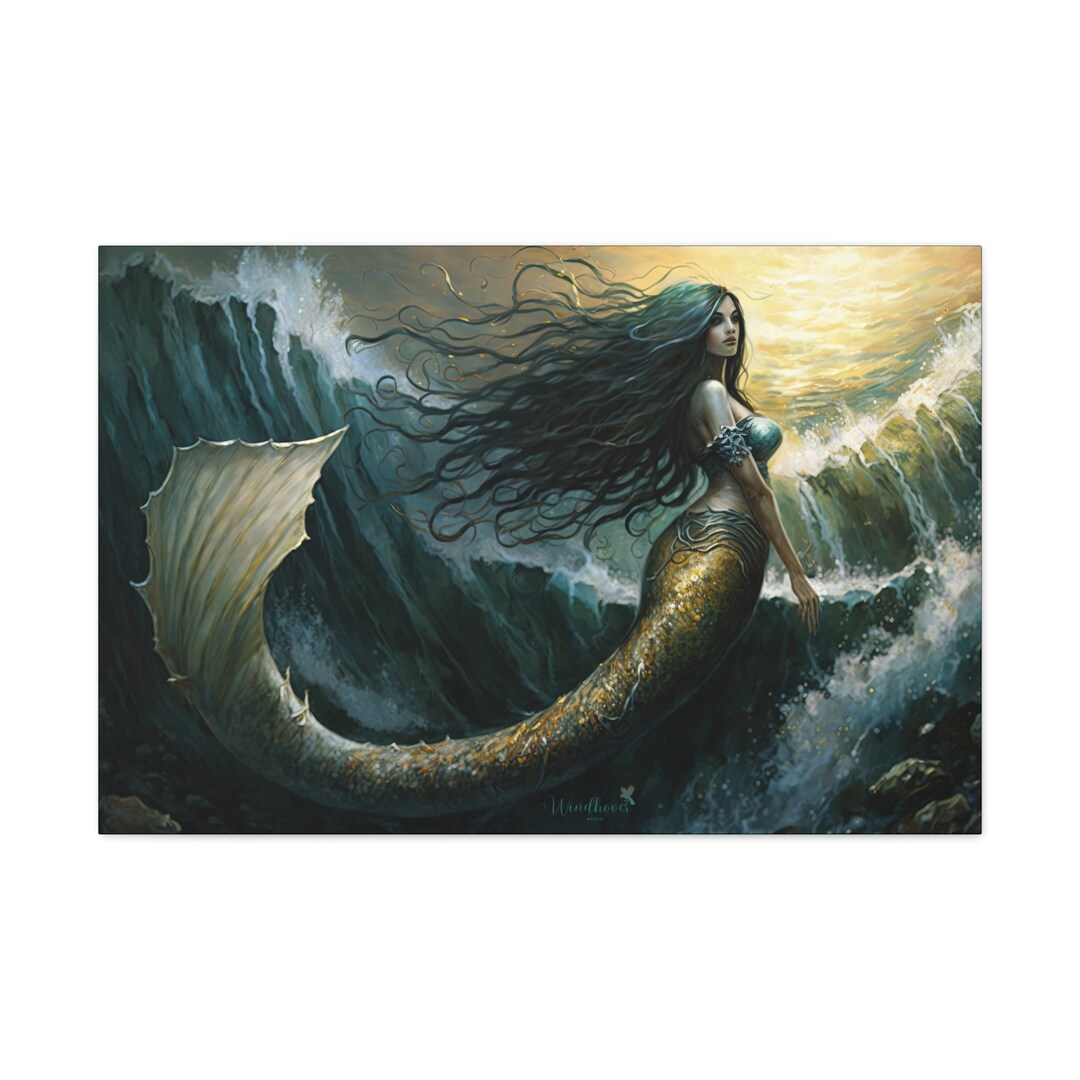 Mermaid Minerva in the Storm / Ocean / Fantasy Creature/ Drawings ...