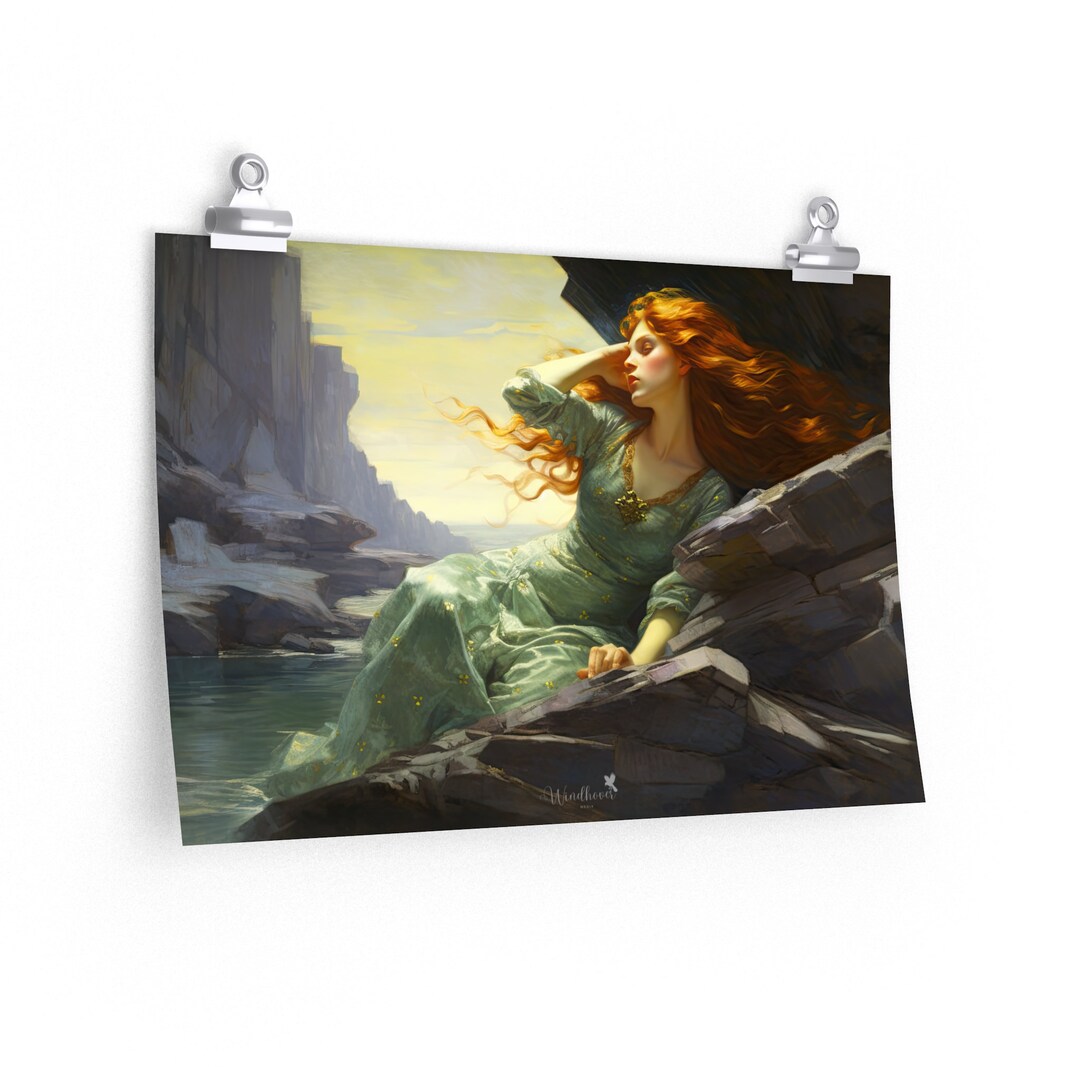 The Song of the Sea Red-haired Maiden Illustrated Art / Premium Matte ...