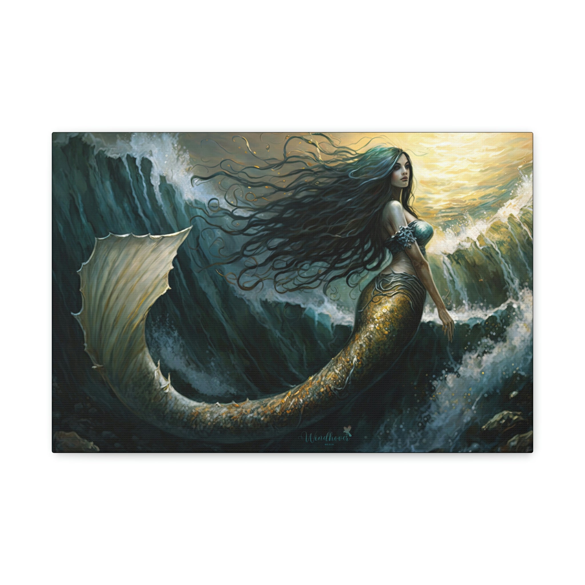 Mermaid Minerva in the Storm / Ocean / Fantasy Creature/ Drawings ...