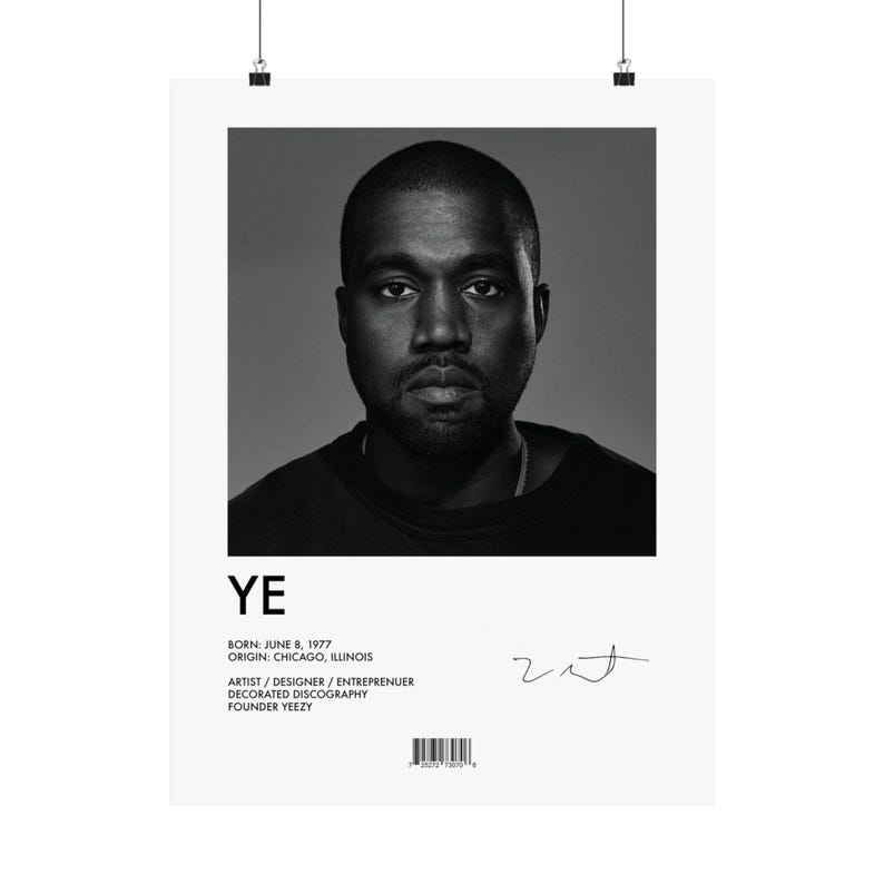 Kanye West Portrait Poster - Etsy
