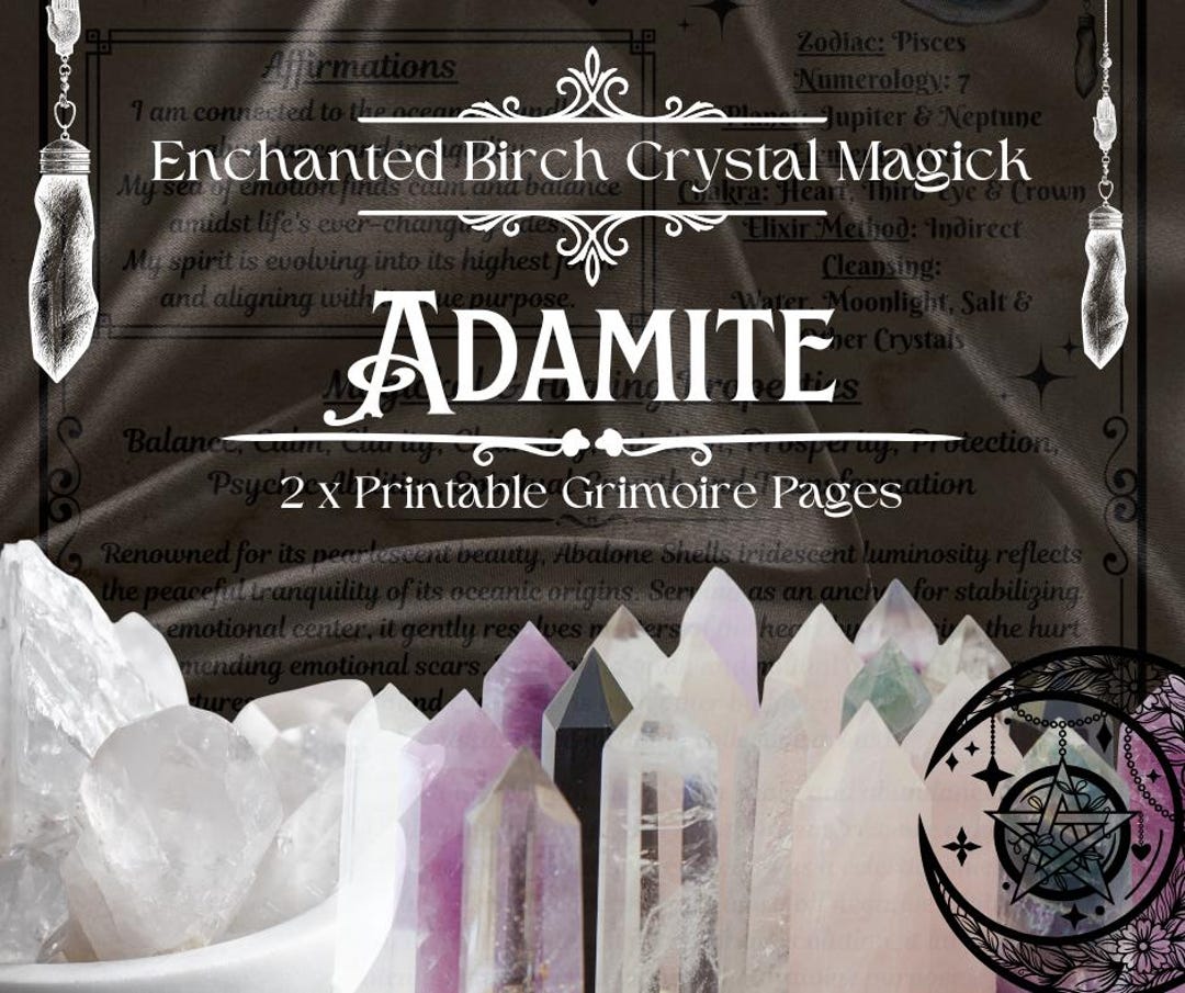 Adamite Crystal Printable Download Grimoire Pages Everything You Need ...