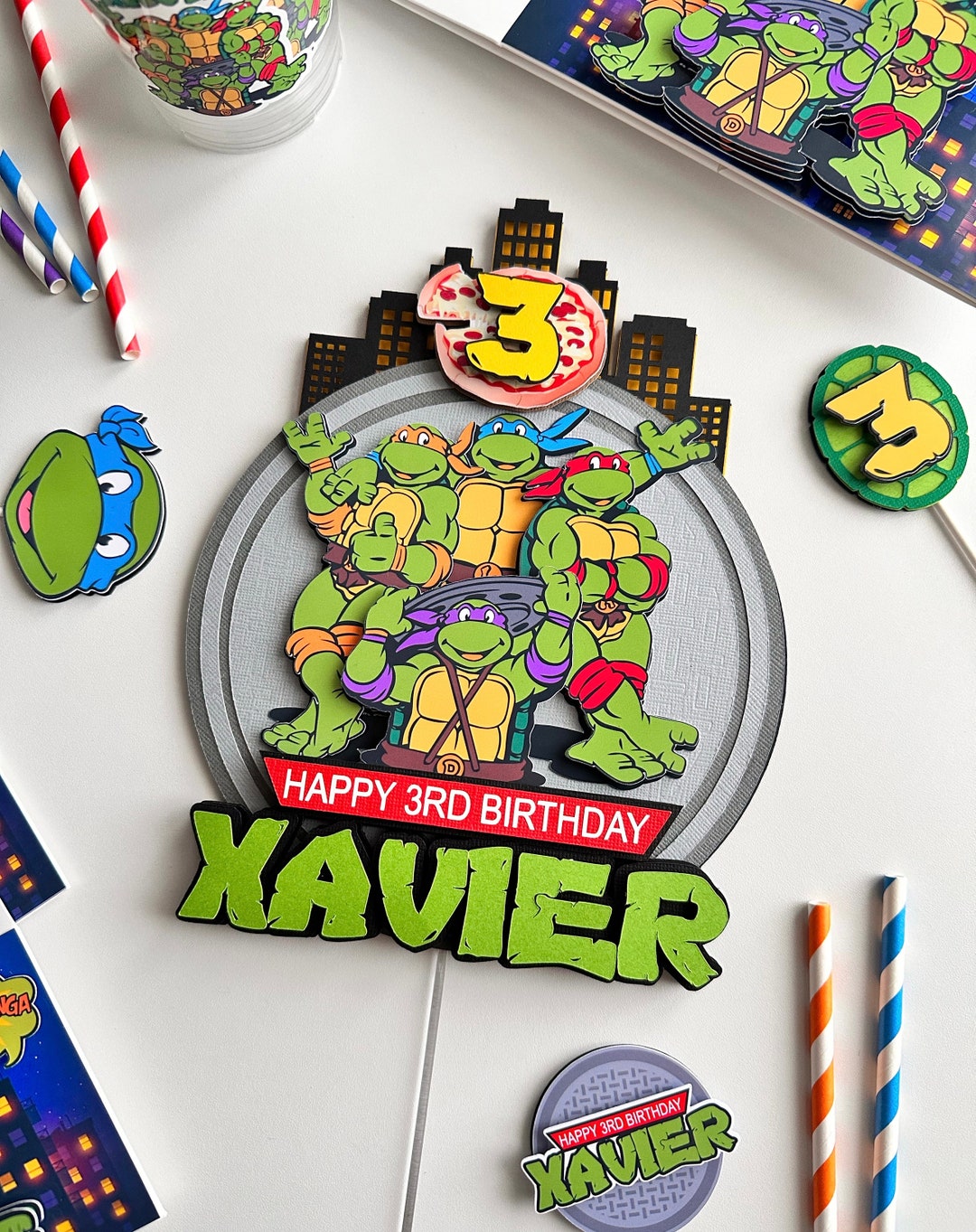Turtle Cake Topper & Cupcake Toppers - Etsy