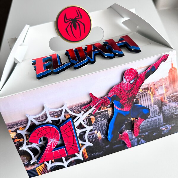 Spider Man Boxes Printable Template - Etsy