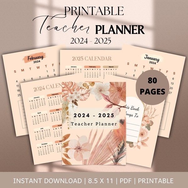 Boho Teacher Planner 2024 2025 - Etsy