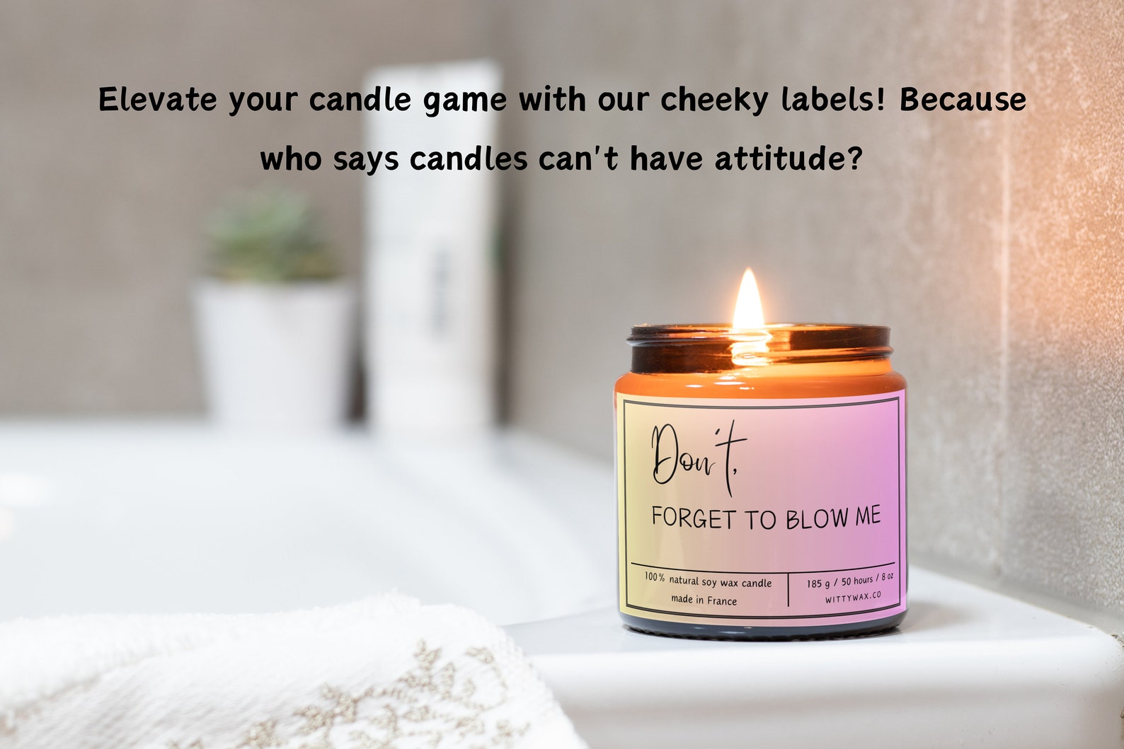 Funny Candle Label Template: Sassy Witty Designs (canva Editable, 2x2 ...