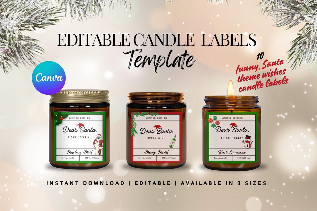 Editable Candle Labels, Funny Candle Label, Candle Humor Labels, Candle ...
